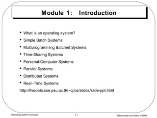Ch1 | PPT | Operating Systems | Computer Software and Applications
