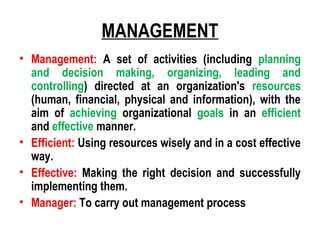 MANAGERS AND MANAGEMENT | PPT