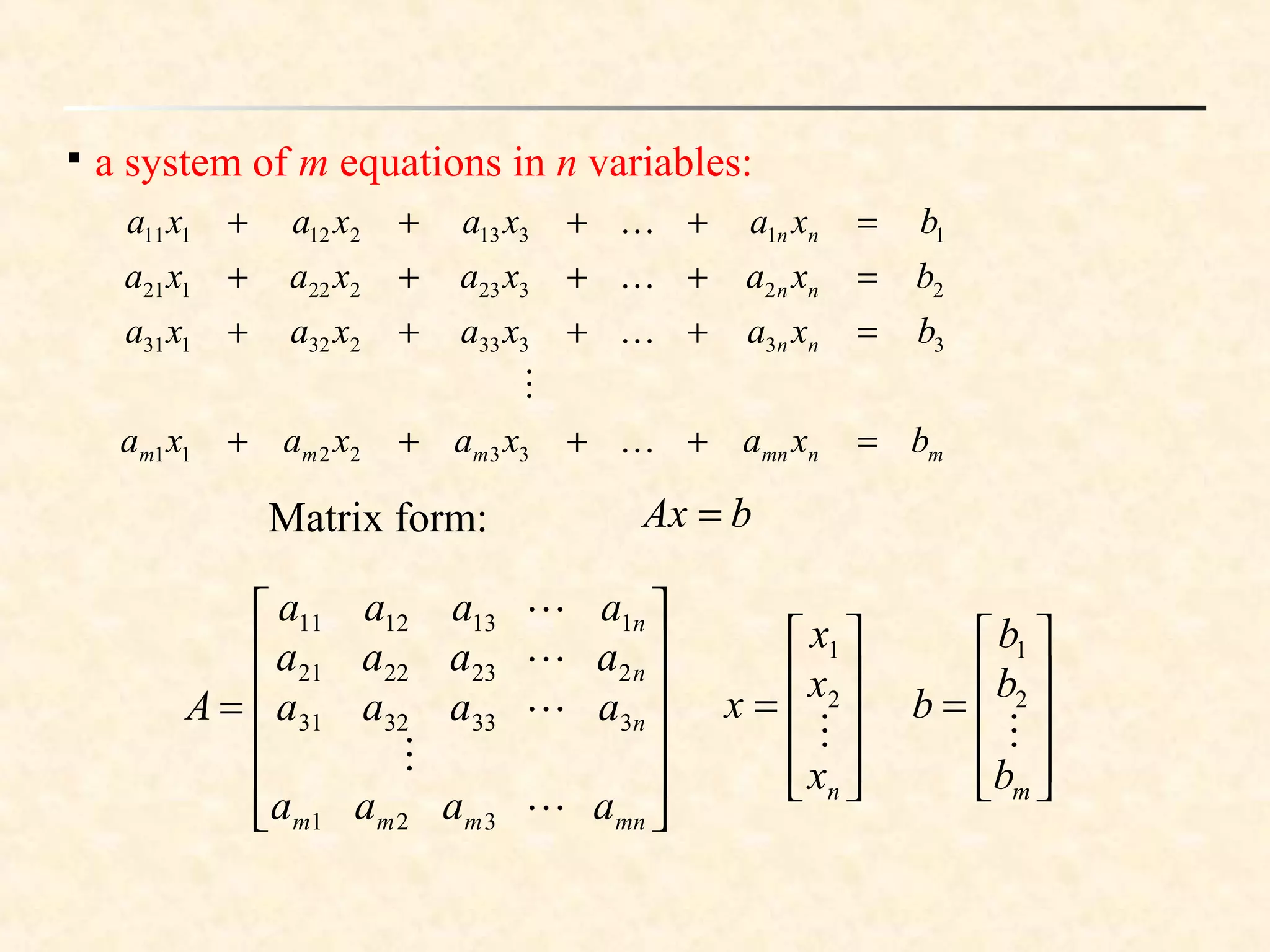 System Of Linear Equations Ppt