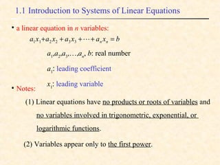 System Of Linear Equations | PPT