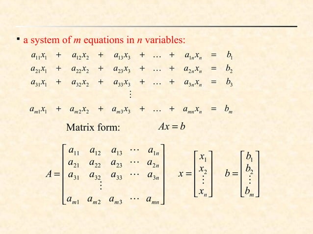 System Of Linear Equations | PPT