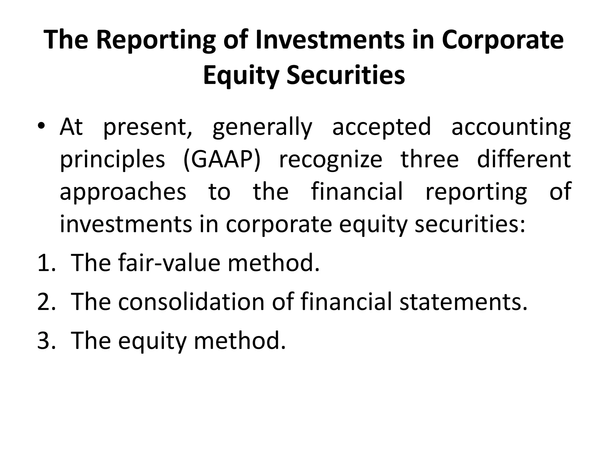 Advansed Accounting Ch 1: The Equity Method of Accounting for ...