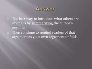 They Say, I Say: Chapter 1 | PPTX