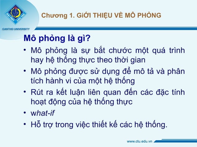 Chương 1. GiỚI THIỆU VỀ MÔ PHỎNG | PPT