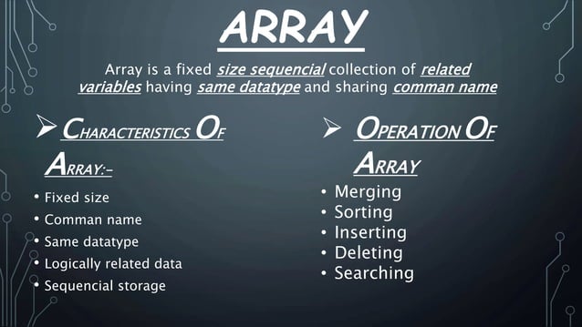 array and strings | PPT