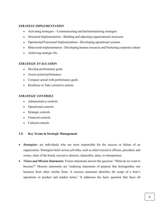 strategic management chapter 1 | PDF