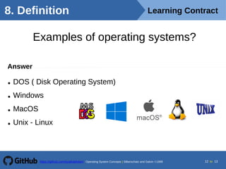 Operating System-Learning Contract | PPT