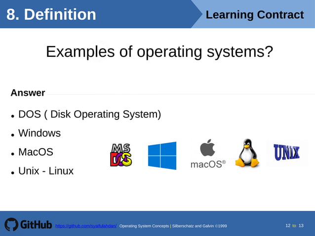 Operating System-Learning Contract | PPT