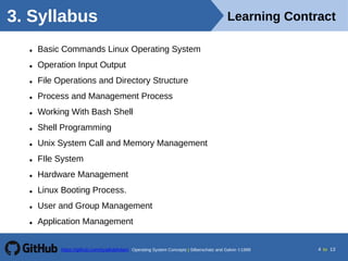 Operating System-Learning Contract | PPT