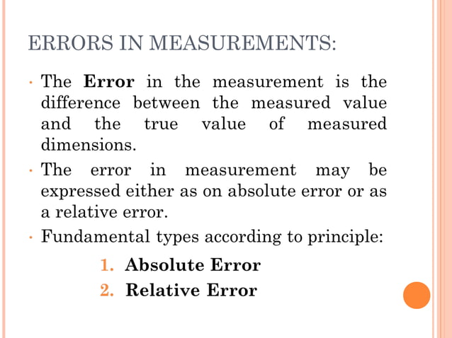 introduction to Mechanical Measurement and Metrology. | PPT