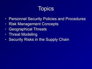 1. Security and Risk Management | PDF