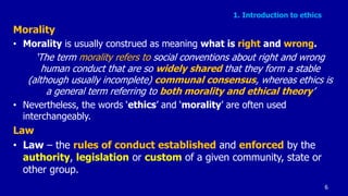 Ch 1. introduction to ethics | PPTX