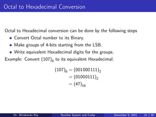 Binary Number System and Codes | PPT