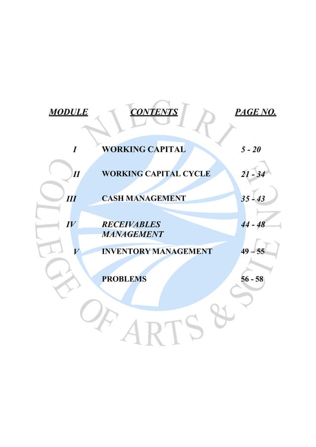 WORKING CAPITAL MANAGEMENT | PDF