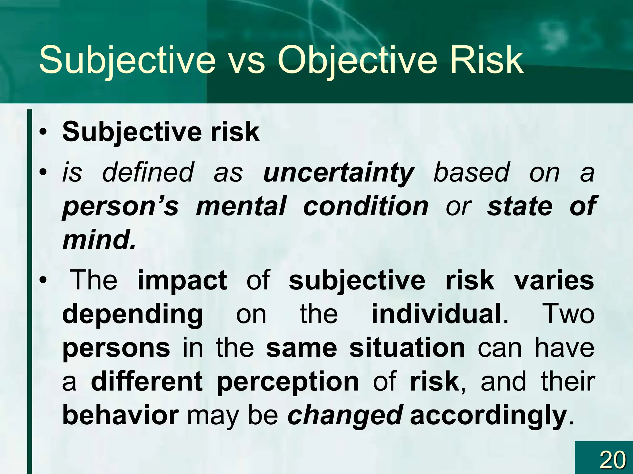 Introduction to risk management for economic | PPT