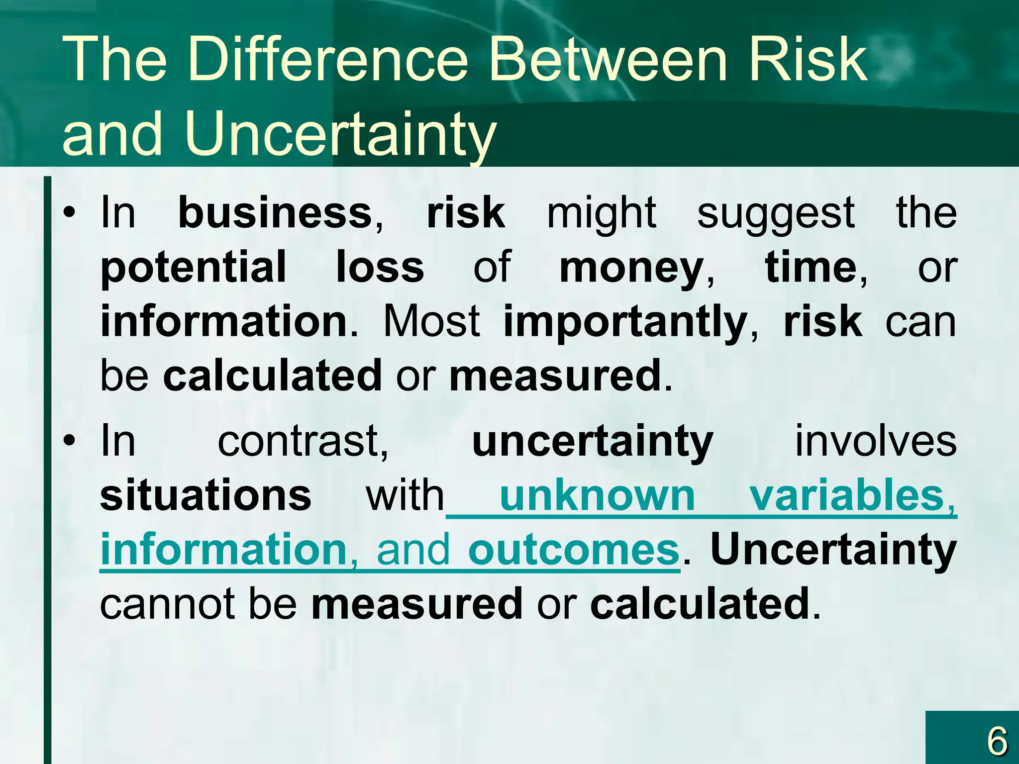 Introduction to risk management for economic | PPT