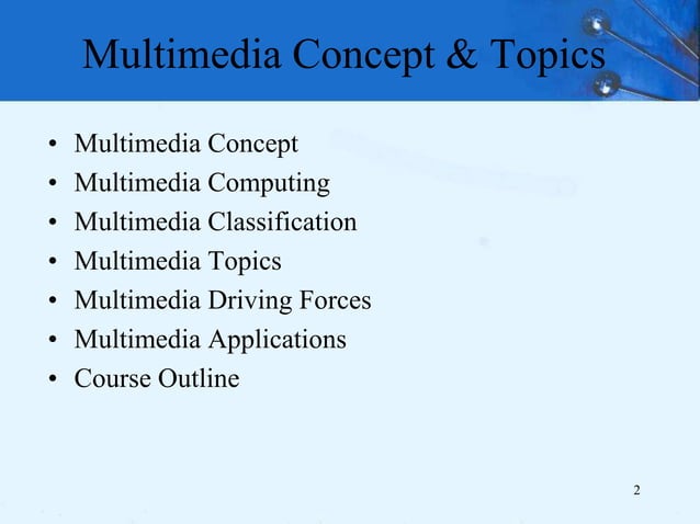 introduction to multimedia system course.ppt | Computing | Technology & Computing