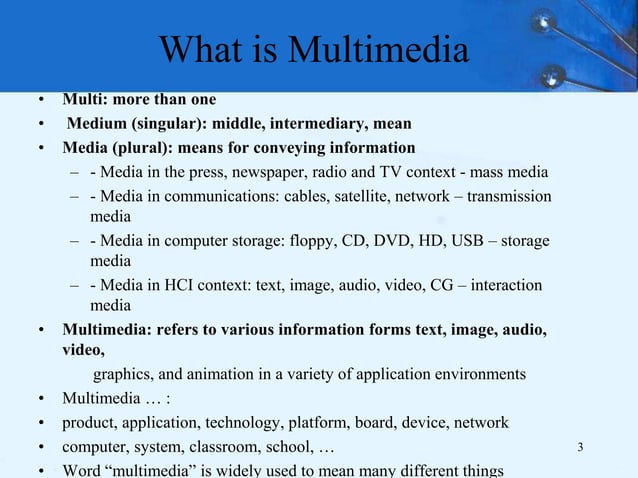 introduction to multimedia system course.ppt | Computing | Technology ...