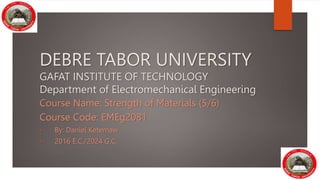 Strength of machine element of stress strain relation | PPTX