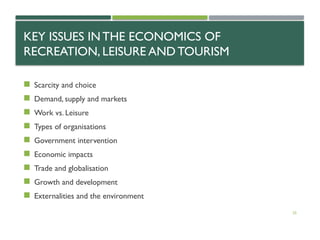 Economics in Tourism and Leisure Presentation | PPTX