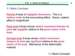 chapter one introduction to statics course | PDF