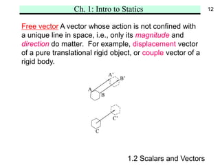 chapter one introduction to statics course | PDF