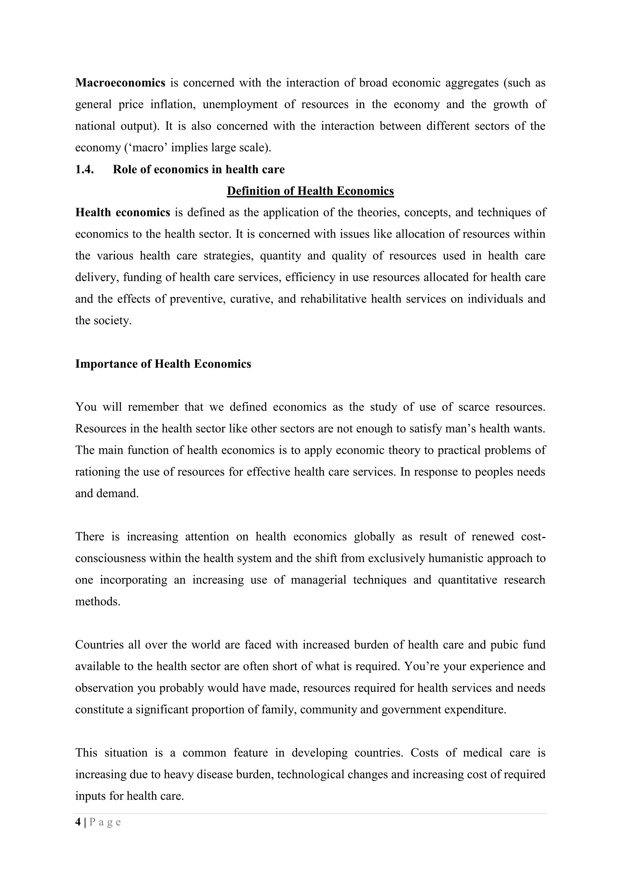 introduction to economic and health .... | PDF
