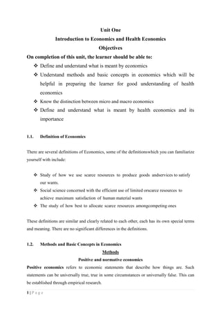 introduction to economic and health .... | PDF