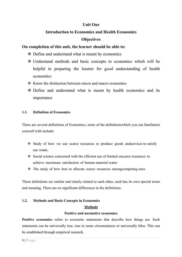 introduction to economic and health .... | PDF