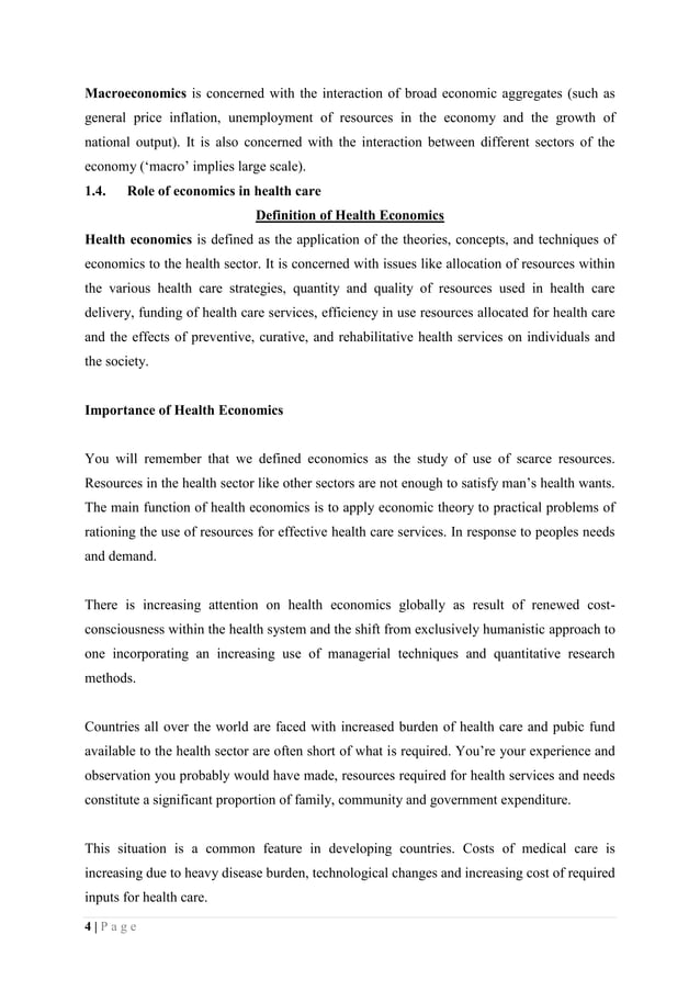 introduction to economic and health .... | PDF