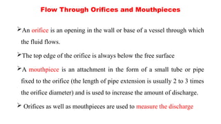 Chapter one CHARACTERSTICS FLOW OVER NOTCH AND WEIR | PPTX
