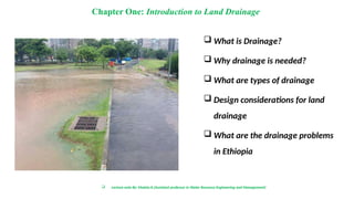 Comprehensive Introduction to Land Drainage: Principles, Problems, and ...
