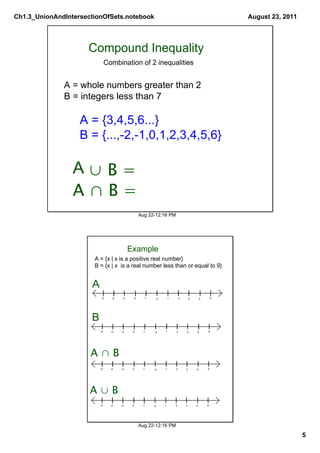 Ch1.3 union and intersection of sets | PDF
