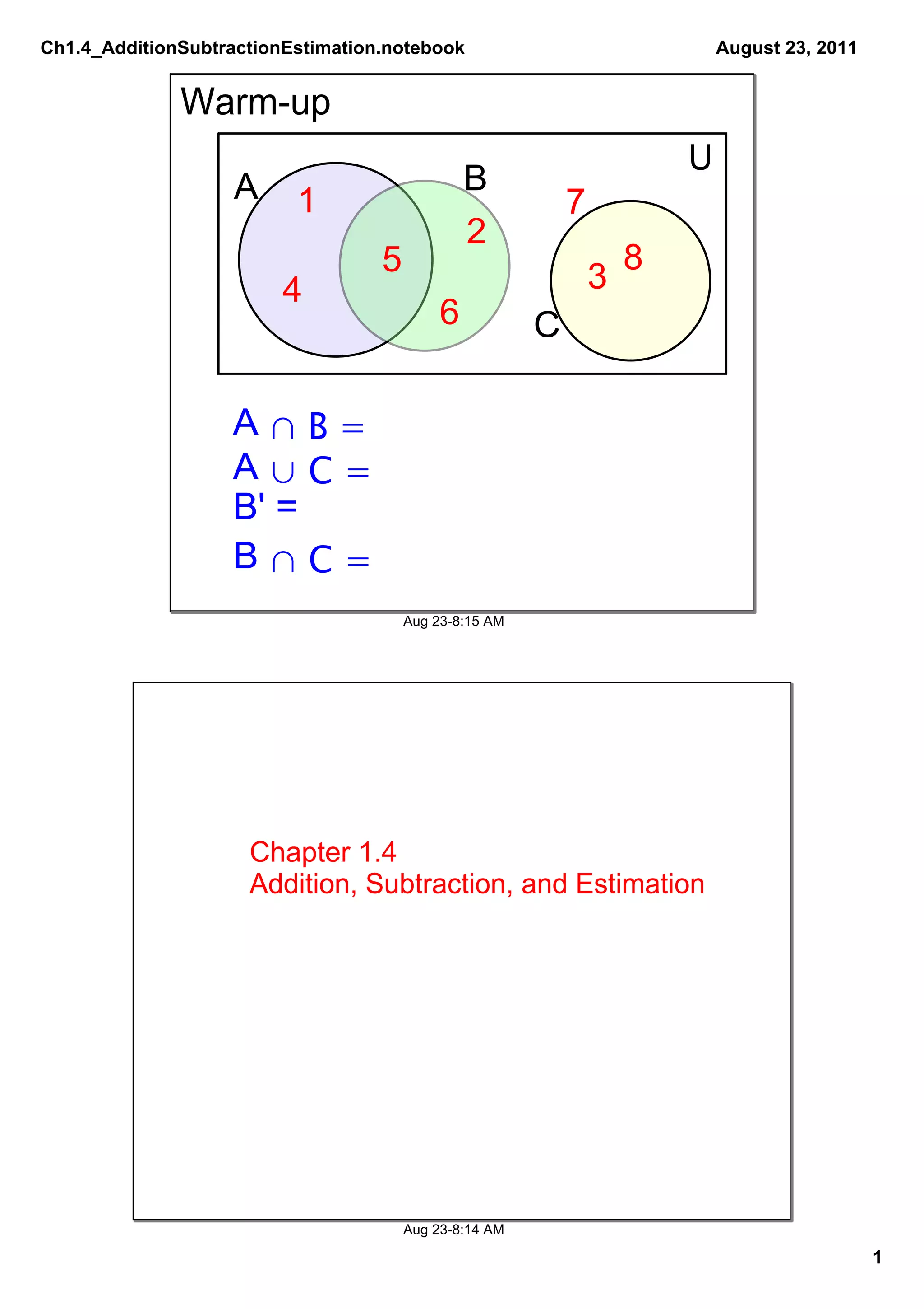 Ch1.4 addition subtraction and estimation | PDF | Free Download