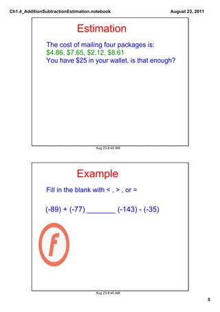 Ch1.4 addition subtraction and estimation | PDF