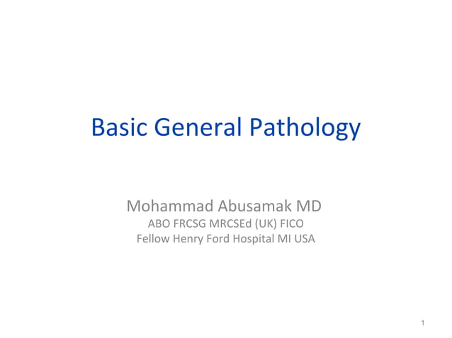 Ch1 cell in Health and disease Robbins Basic Pathology 10th edition | PPT