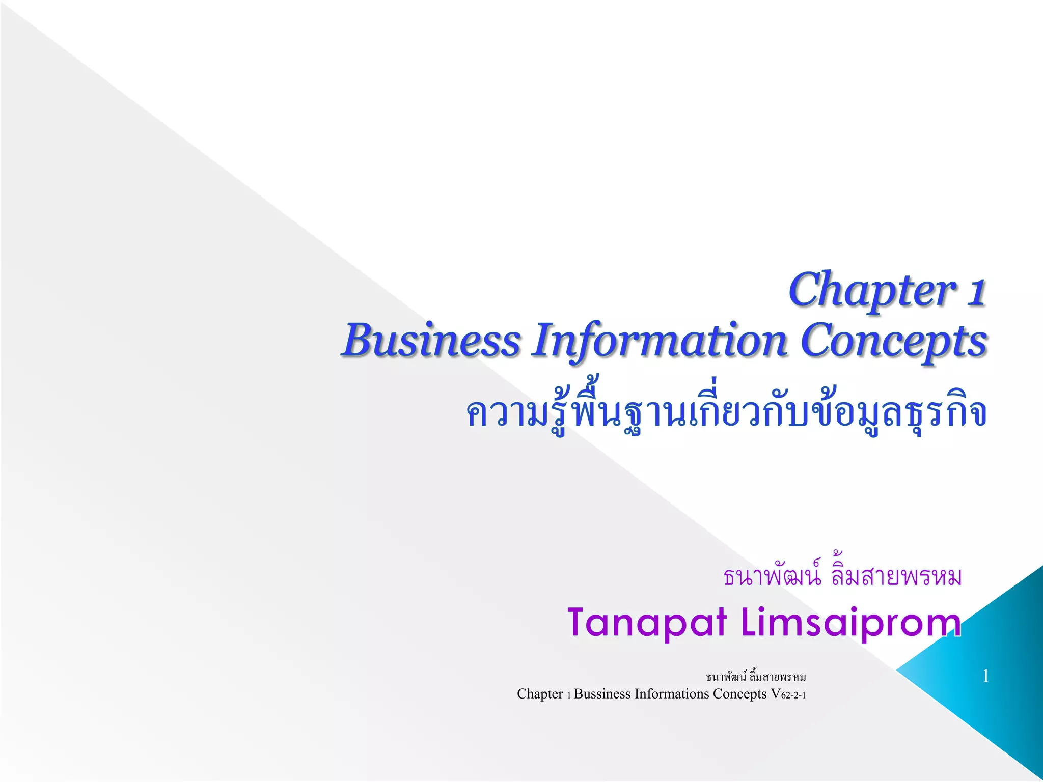 Ch1 Business Information foundation concept | PPT
