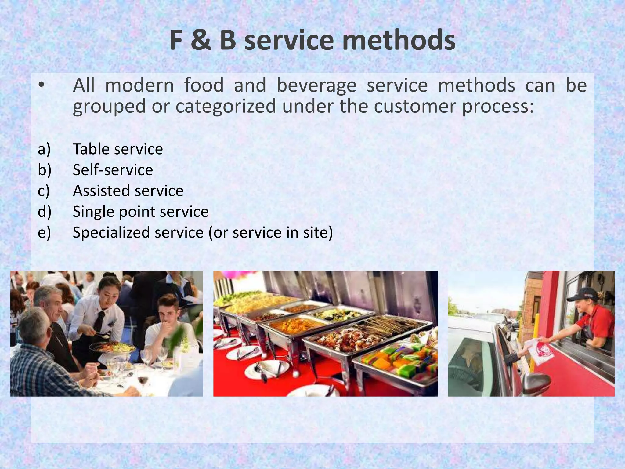 INTRODUCTION TO FOOD AND BEVERAGE SERVICES | PPT