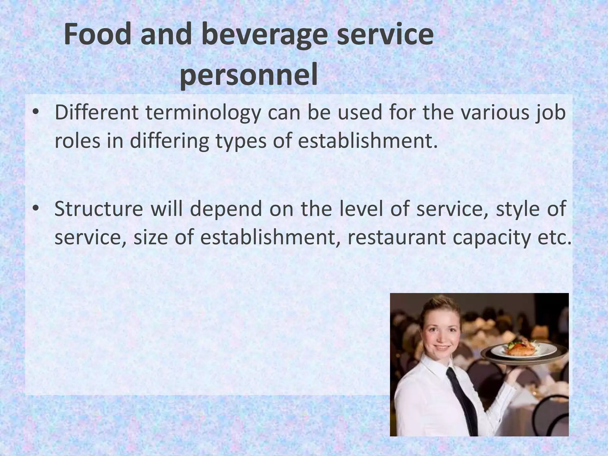 INTRODUCTION TO FOOD AND BEVERAGE SERVICES | PPT