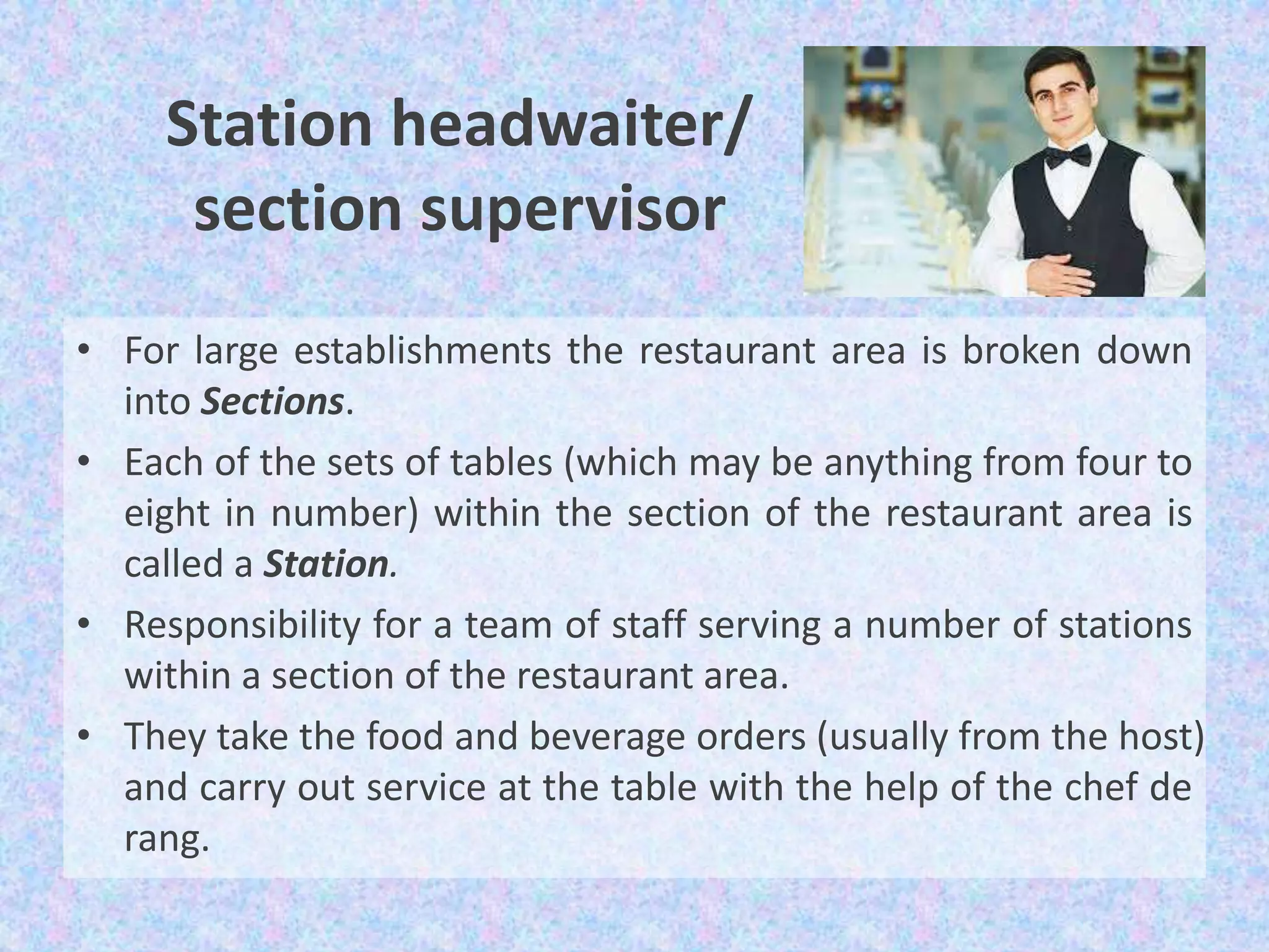 INTRODUCTION TO FOOD AND BEVERAGE SERVICES | PPT
