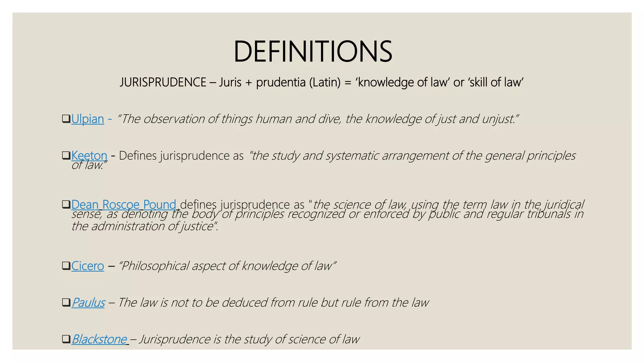 Introduction to Jurisprudence | PPTX