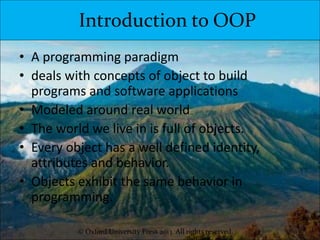 introduction to oops presentation | PPT | Programming Languages | Computing