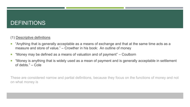 Money: Definition, Origin, Functions, Inflation, Deflation, Value of ...