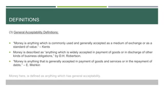 Money: Definition, Origin, Functions, Inflation, Deflation, Value of ...