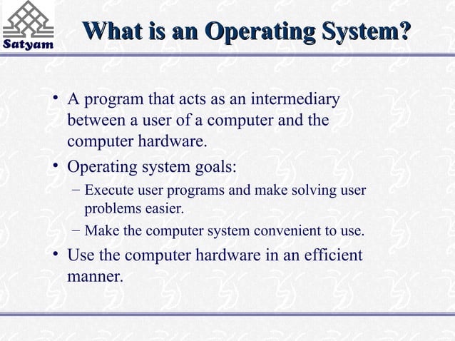Chapter 1 Operating system . PPT for 3rd sem | PPT