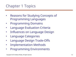 Programming Languages Chapter 1 - Basics | PPT