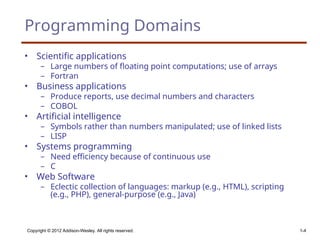Programming Languages Chapter 1 - Basics | PPT