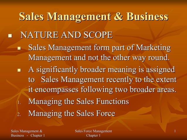 An Introduction to Sales Management | PPT