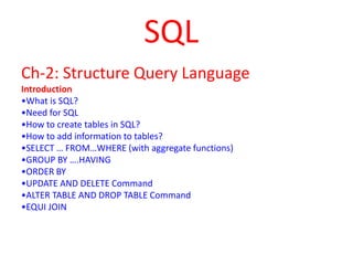 Its about a sql topic for basic structured query language | PPTX