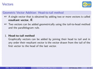General Physics (Phys 1011): Vectors Basics | PDF